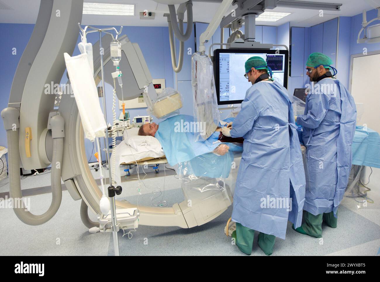 Angioplasty, Stenting in coronary arteries, Hemodynamic, Operating room ...