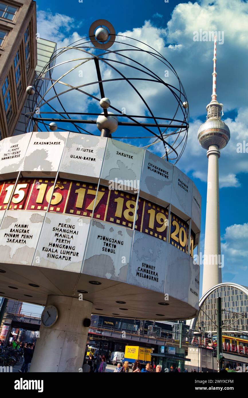 World Time Watch, Television tower, Alexanderplatz, Berlin, Germany Stock Photo - Alamy