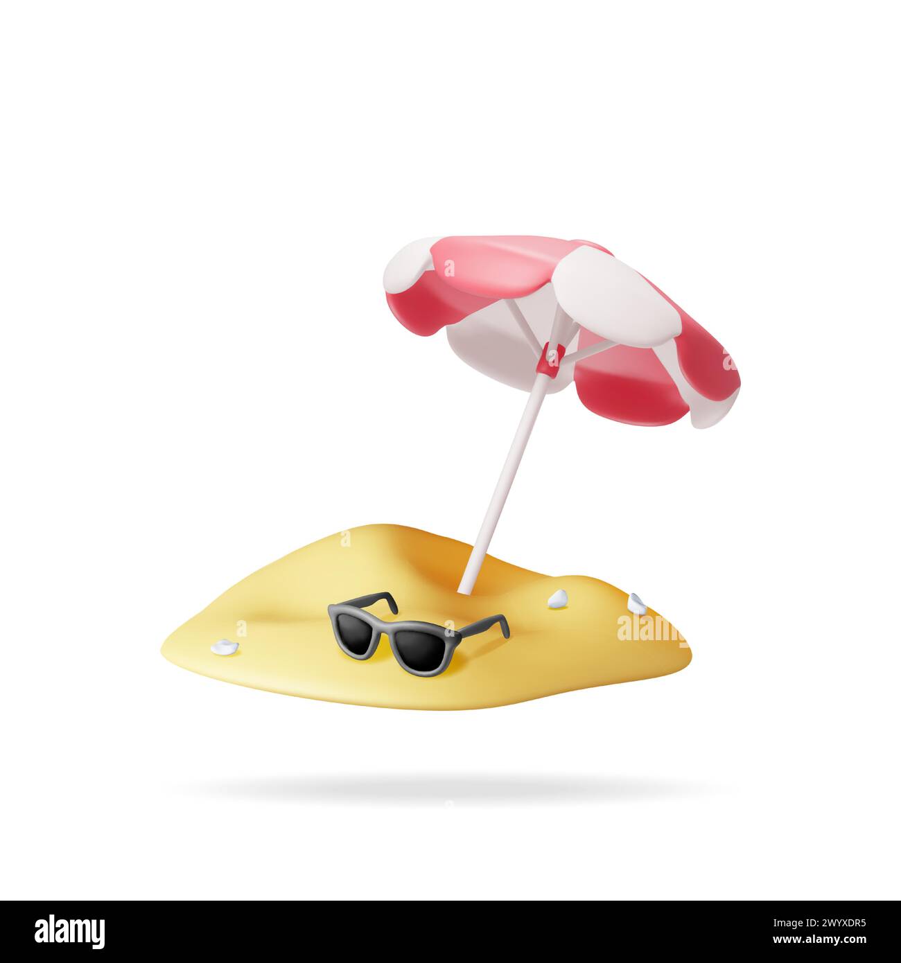 Umbrella in sand Cut Out Stock Images & Pictures - Alamy
