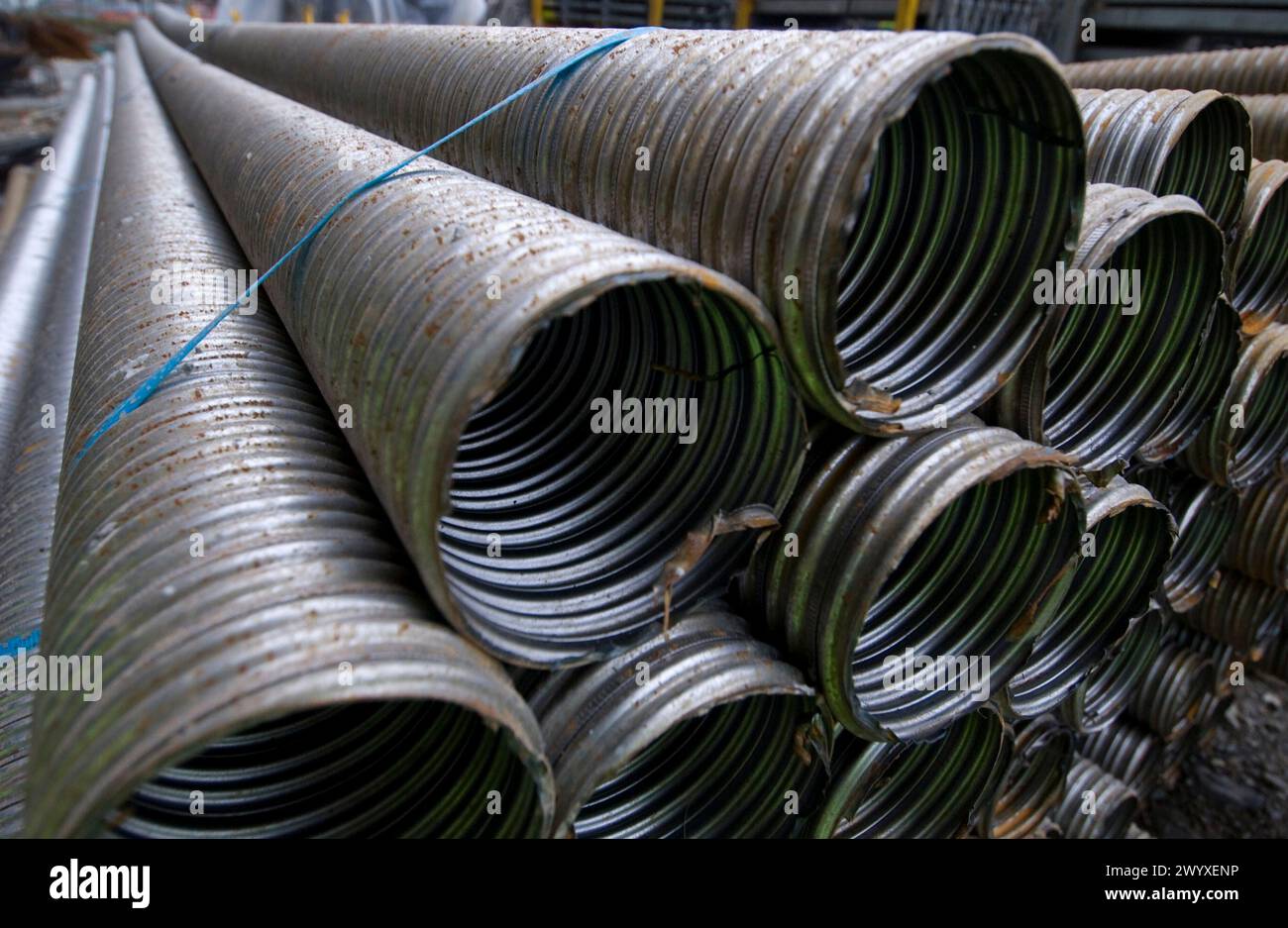 Ventilation tubes for air-conditioning, Construction materials Stock ...
