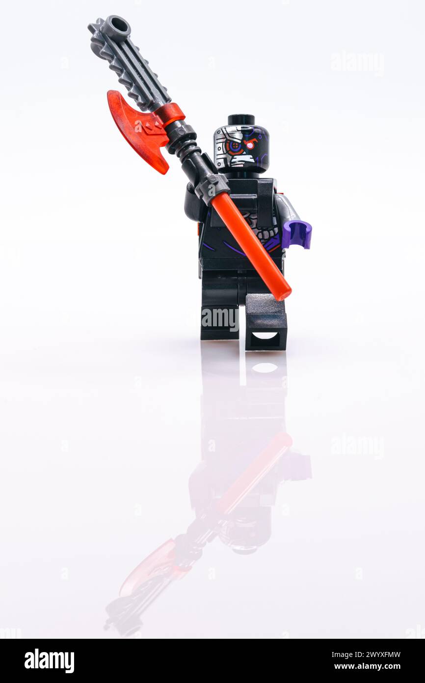 Nindroid lego ninjago minifigure toy with reflection Stock Photo - Alamy