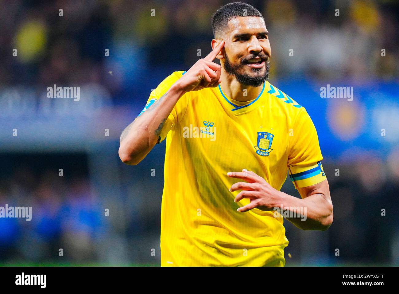 Ohi Omoijuanfo, Broendby celebrates after scoring in the Superliga ...