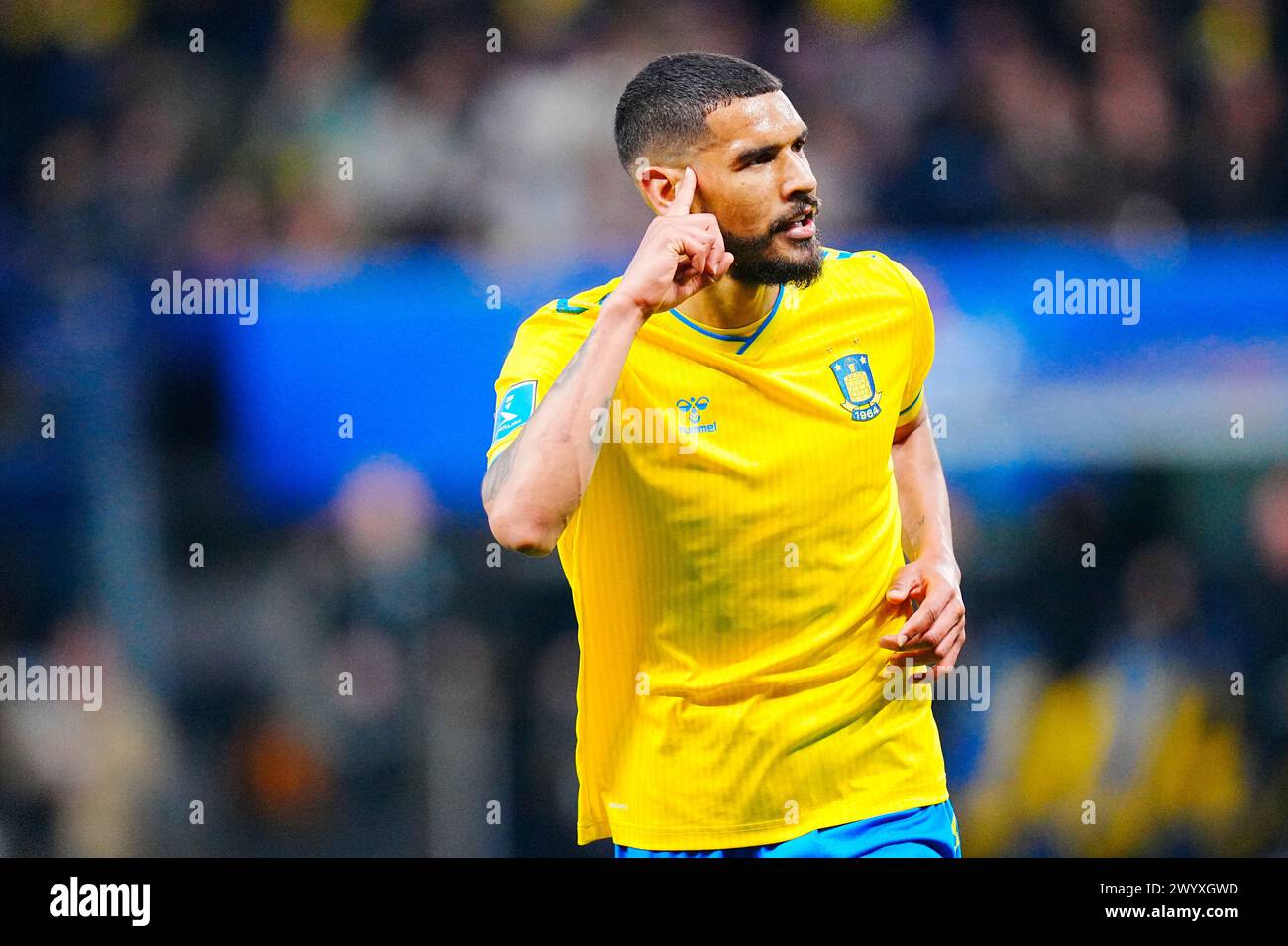 Ohi Omoijuanfo, Broendby celebrates after scoring in the Superliga ...
