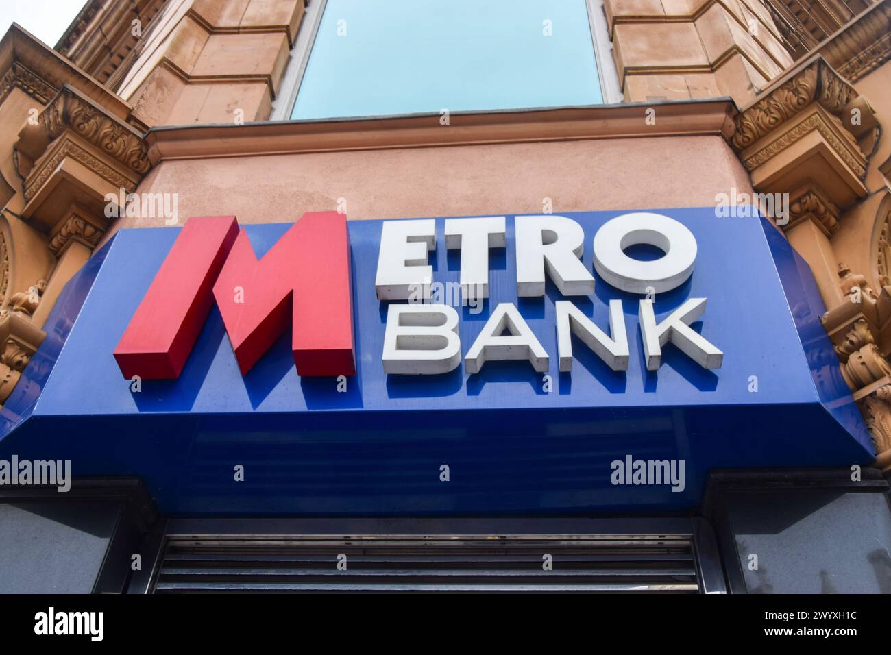 London, UK. 8th April 2024. Exterior view of a Metro Bank branch in ...