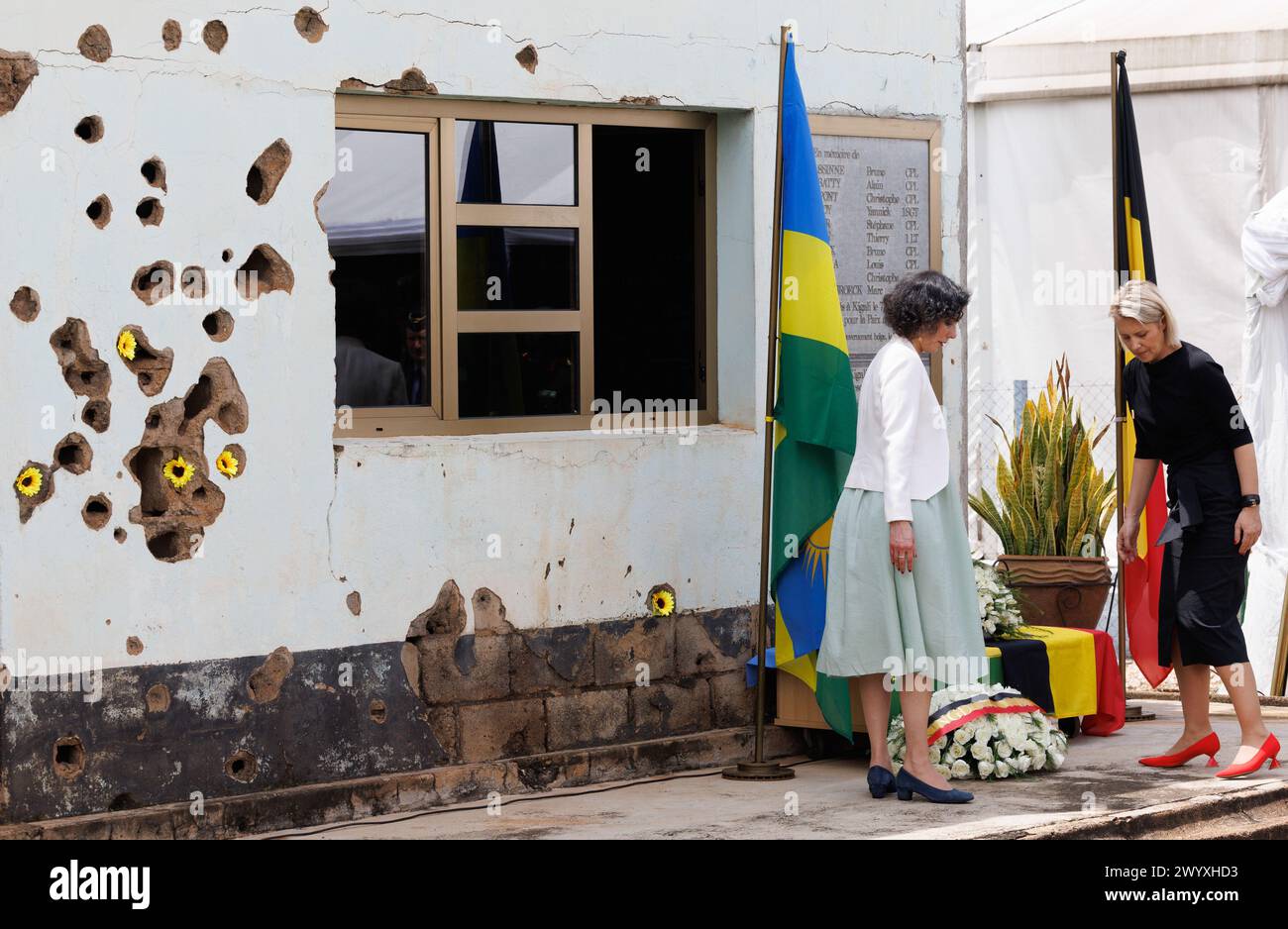 Kigali, Rwanda. 08th Apr, 2024. Foreign minister Hadja Lahbib and ...