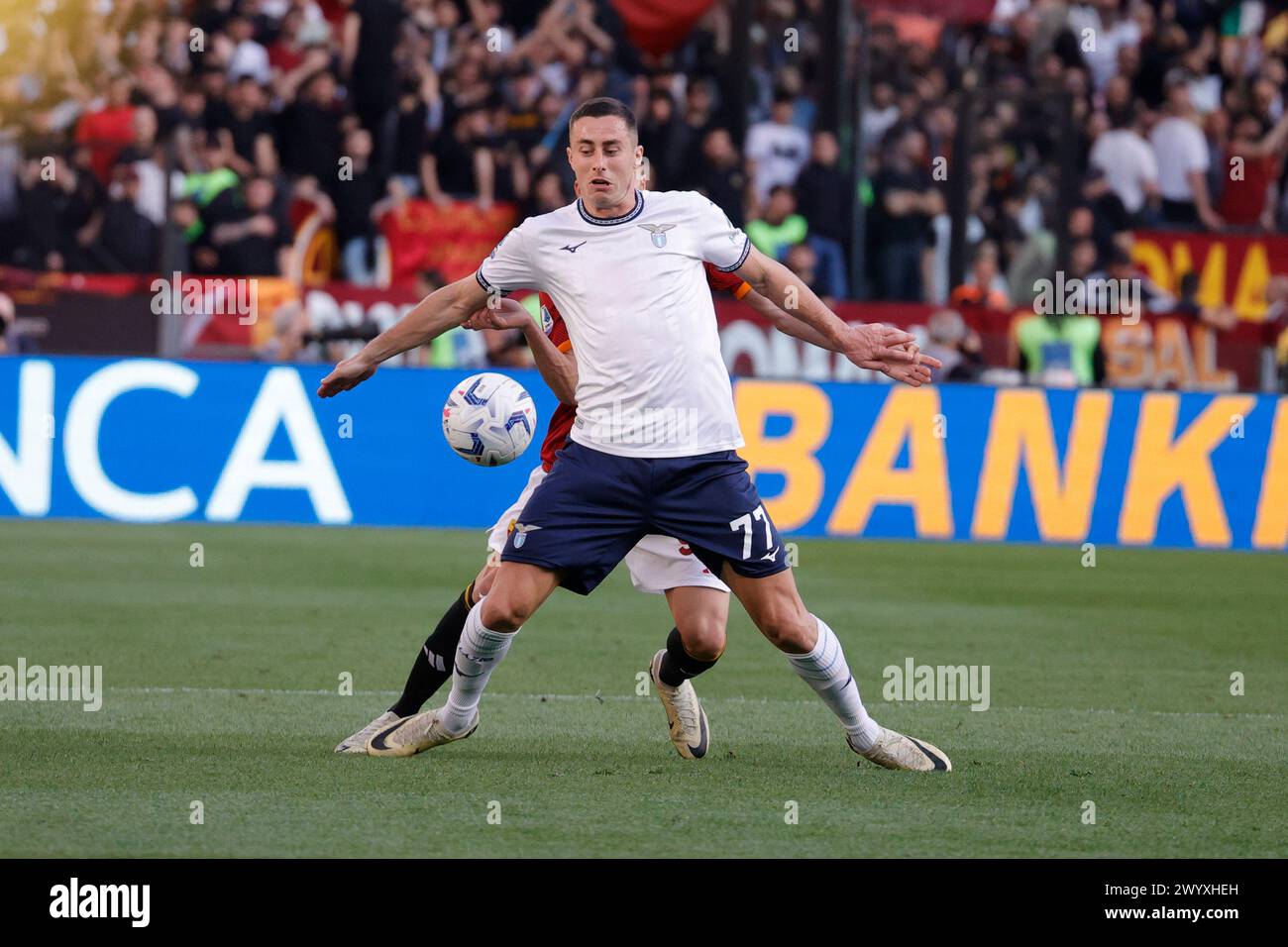 Adam Marusic of Lazio controls the ball during Serie A soccer match AS ...
