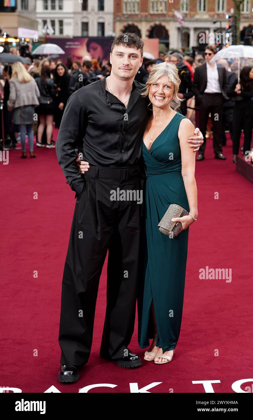 Sam Buchanan (left) and his mother attending the world premiere of Sam ...