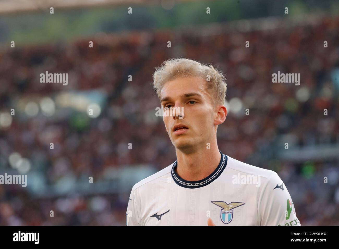 Gustav Isaksen of Lazio looks on during Serie A soccer match AS Roma ...