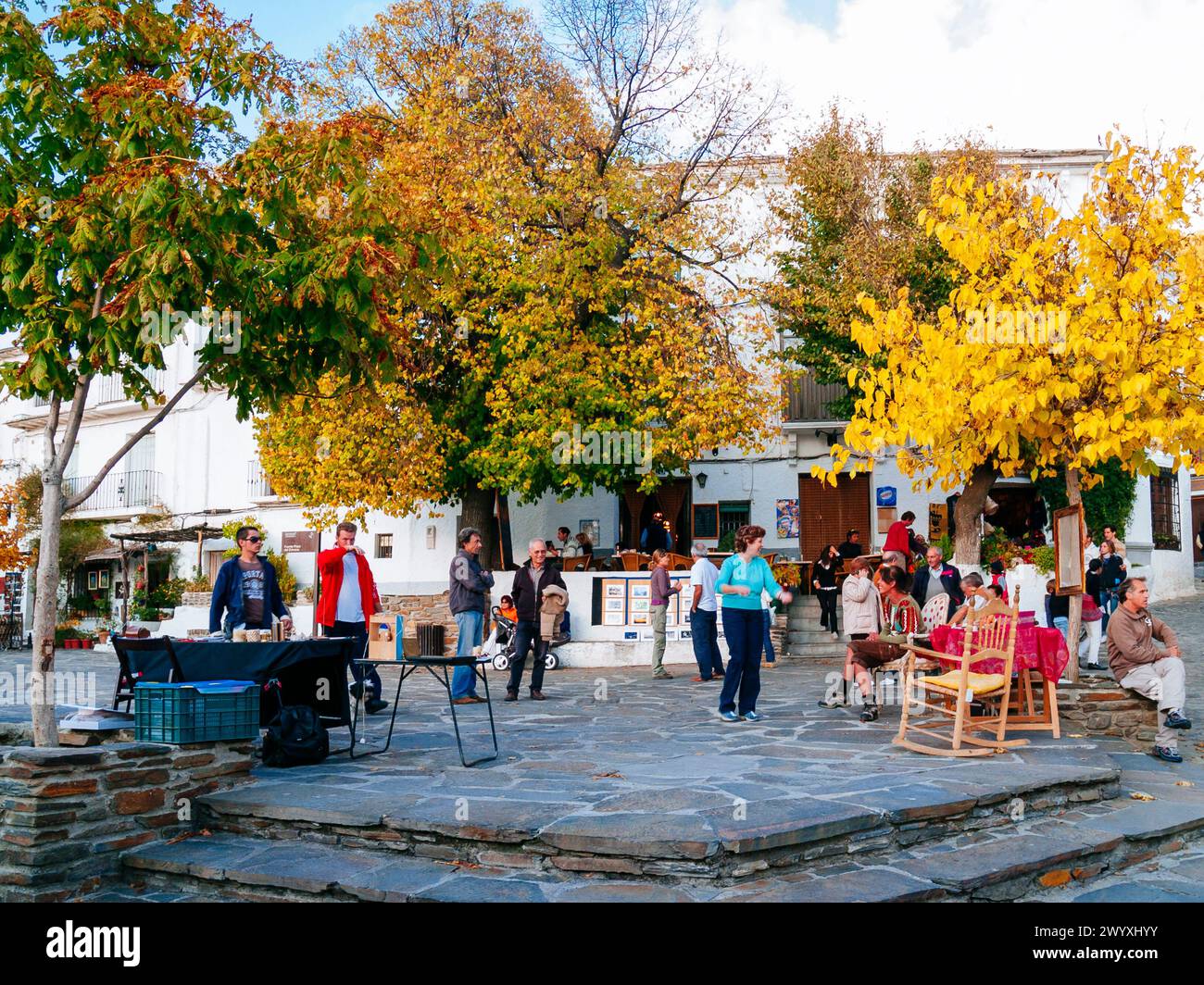 Plaza del Calvario - Calvary Square in autumn. Capileira, Las ...