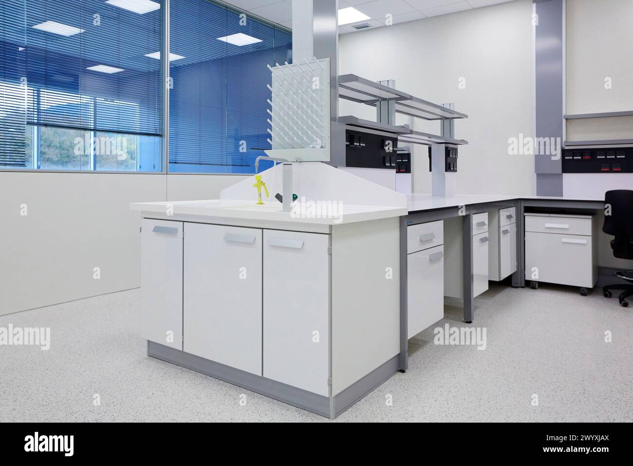 Chemical laboratory. Empty room. Research building. Incubator startups ...