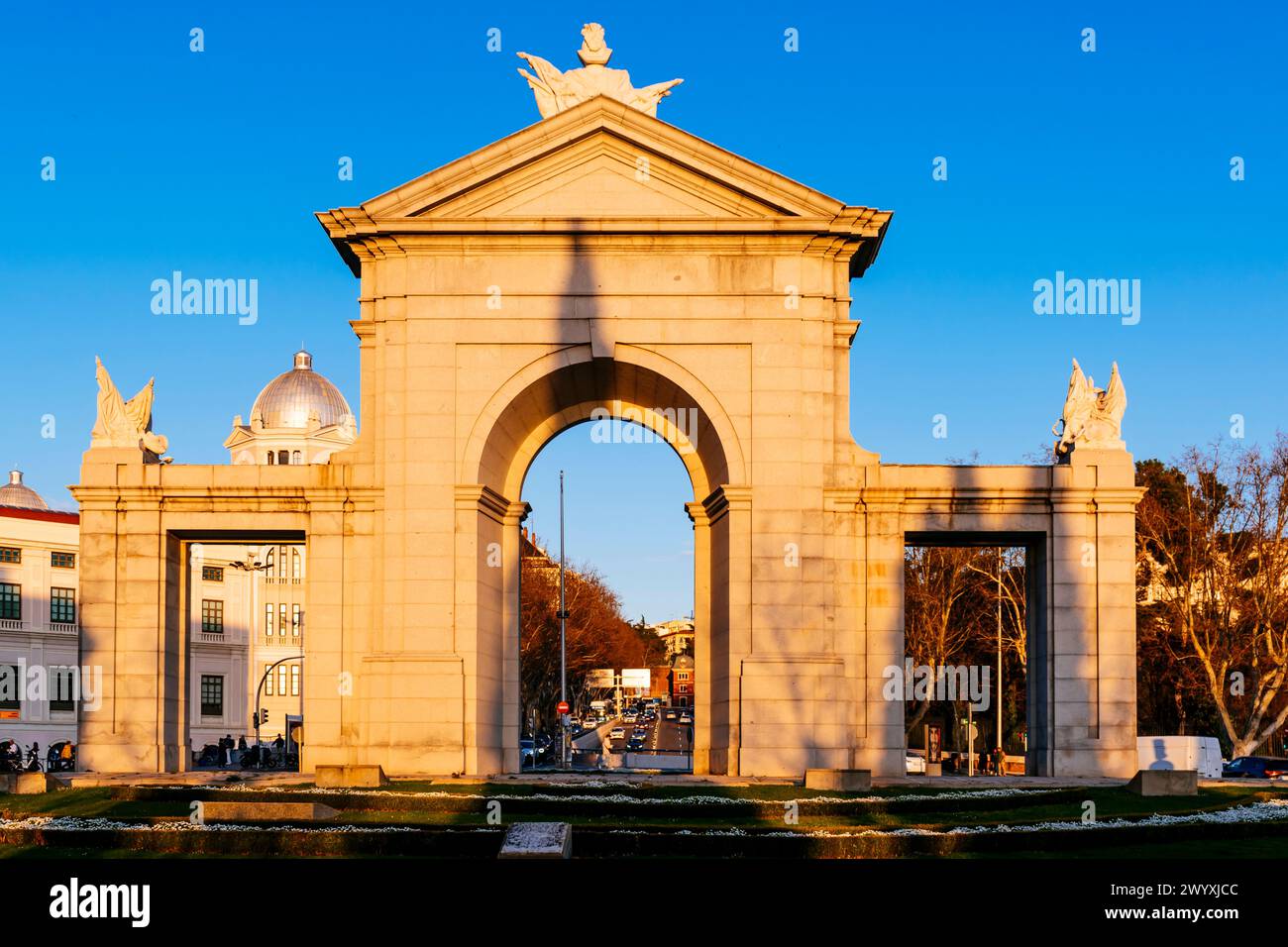 West face. The Puerta de San Vicente is a monumental gate located in ...