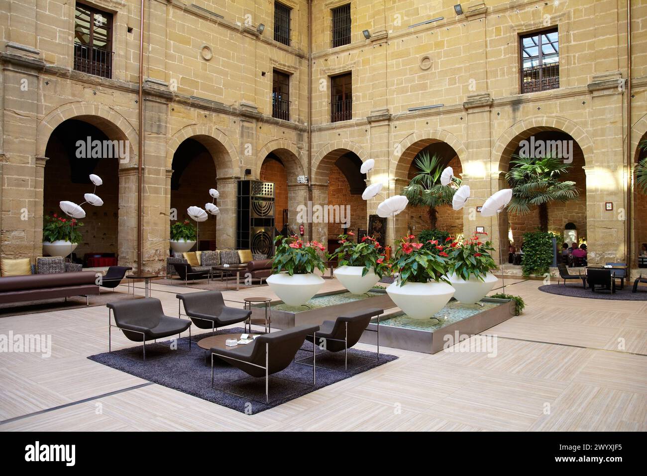 Cloister of Los Agustinos restaurant and hotel, Haro, La Rioja, Spain ...