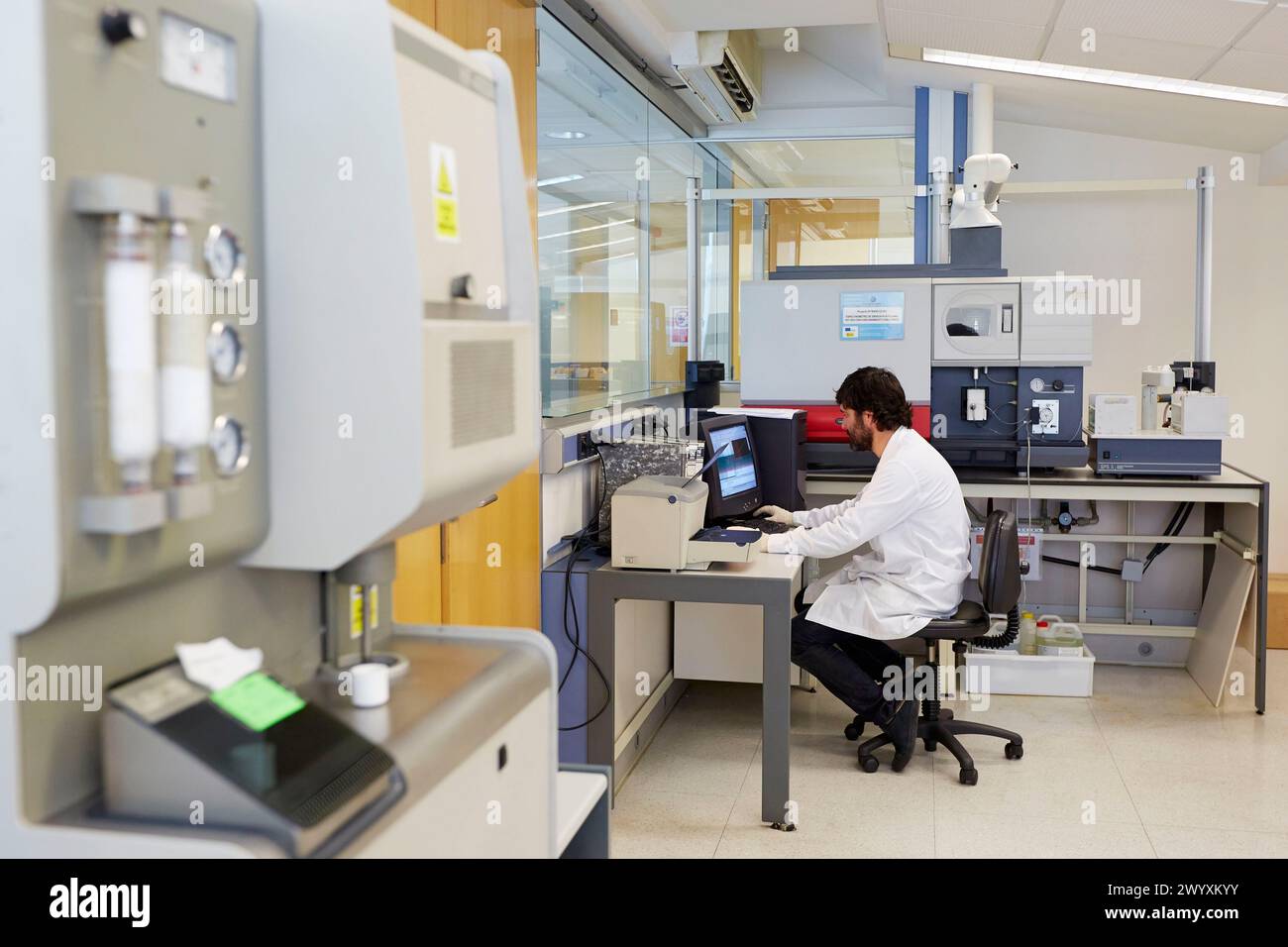 Plasma emission spectrometer. ICP-OES with simultaneous operation. Chemical Analysis Laboratory ...