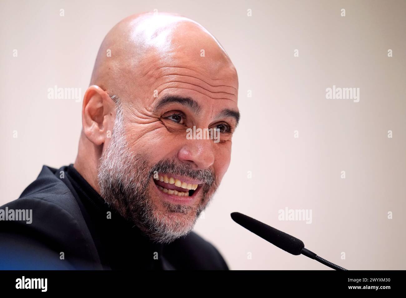 Manchester City manager Pep Guardiola during a press conference at the ...