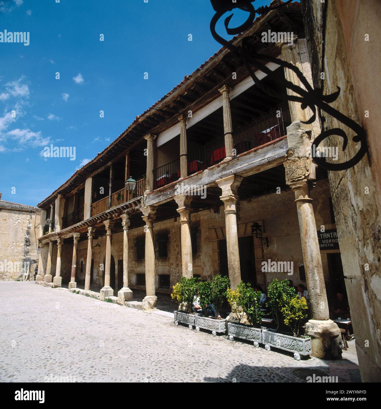 Main Square, Pedraza de la Sierra, Segovia province, Spain Stock Photo ...
