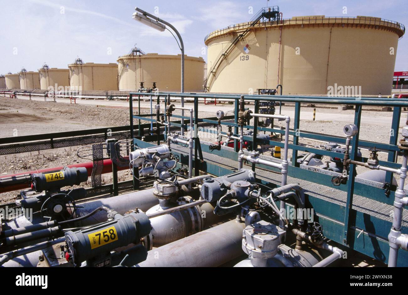 Gas tanks repsol ypf oil refinery hi-res stock photography and images ...