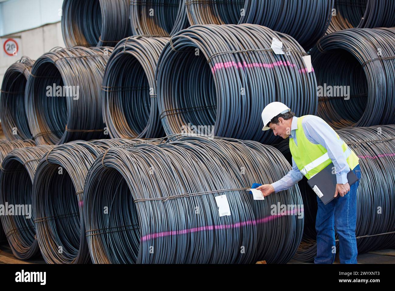 Steel wire rolls, Siderurgical products, Port warehouse, Pasajes Port ...