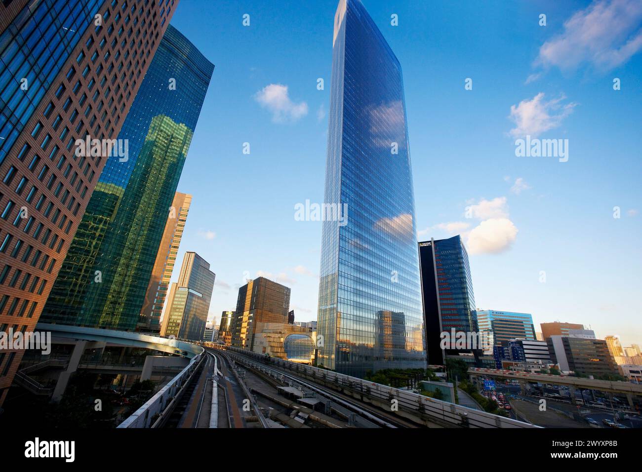 Shiodome, Yurikamome line, Monorail train, Tokyo, Japan Stock Photo - Alamy