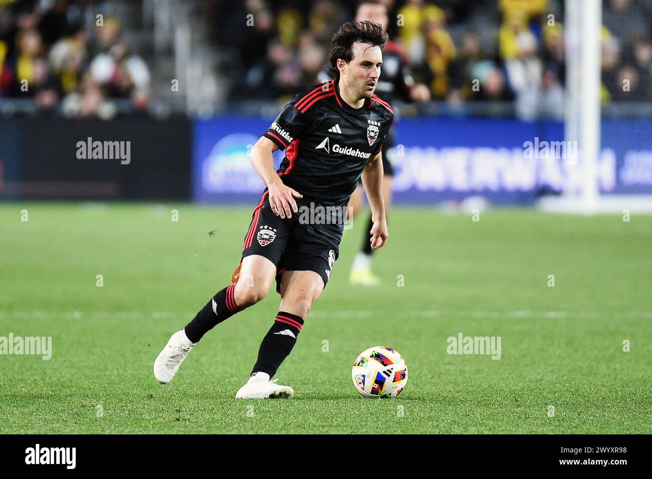 April 6, 2024: D.C. United midfielder Jared Stroud (8) carries the ball ...