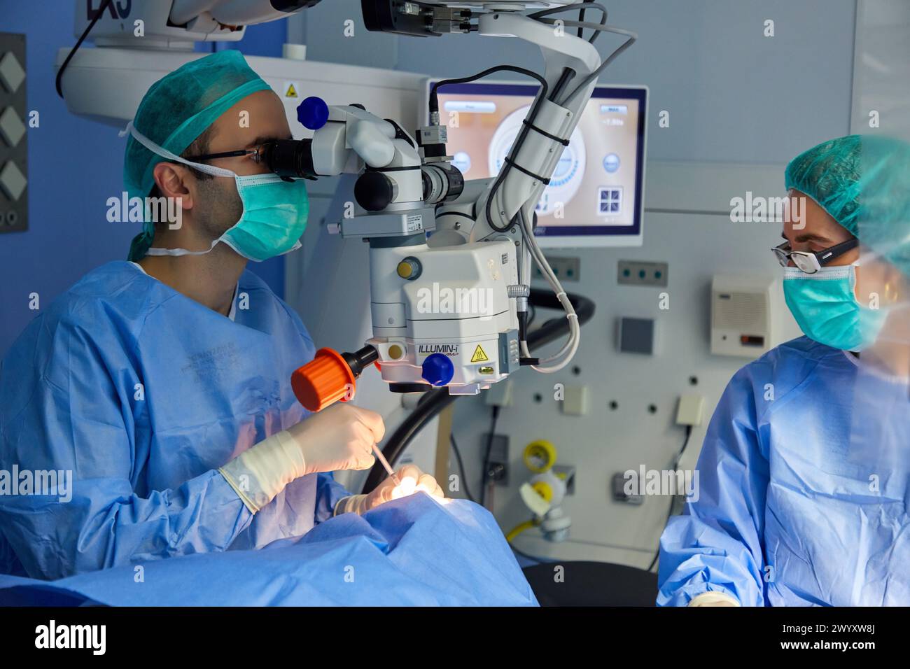 Surgical intervention of eyes, Cataracts, Operating theater of ...