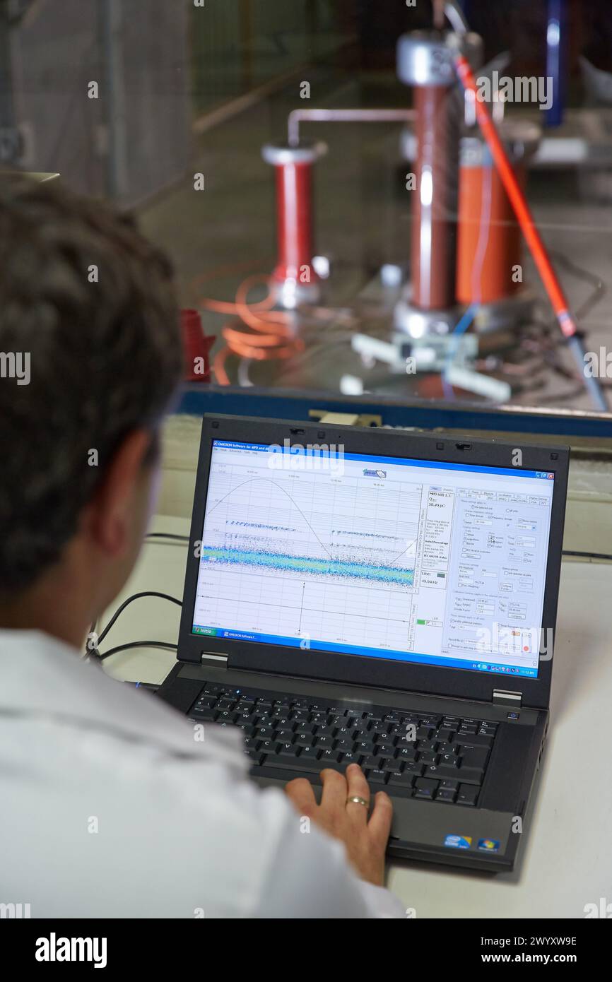 Shock test. Equipment boost with spark gap. High Voltage Electric ...