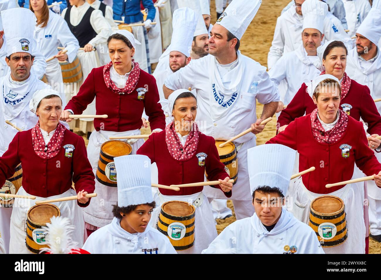 La Concha beach, Tamborrada. Inauguration of Donostia 2016 European ...