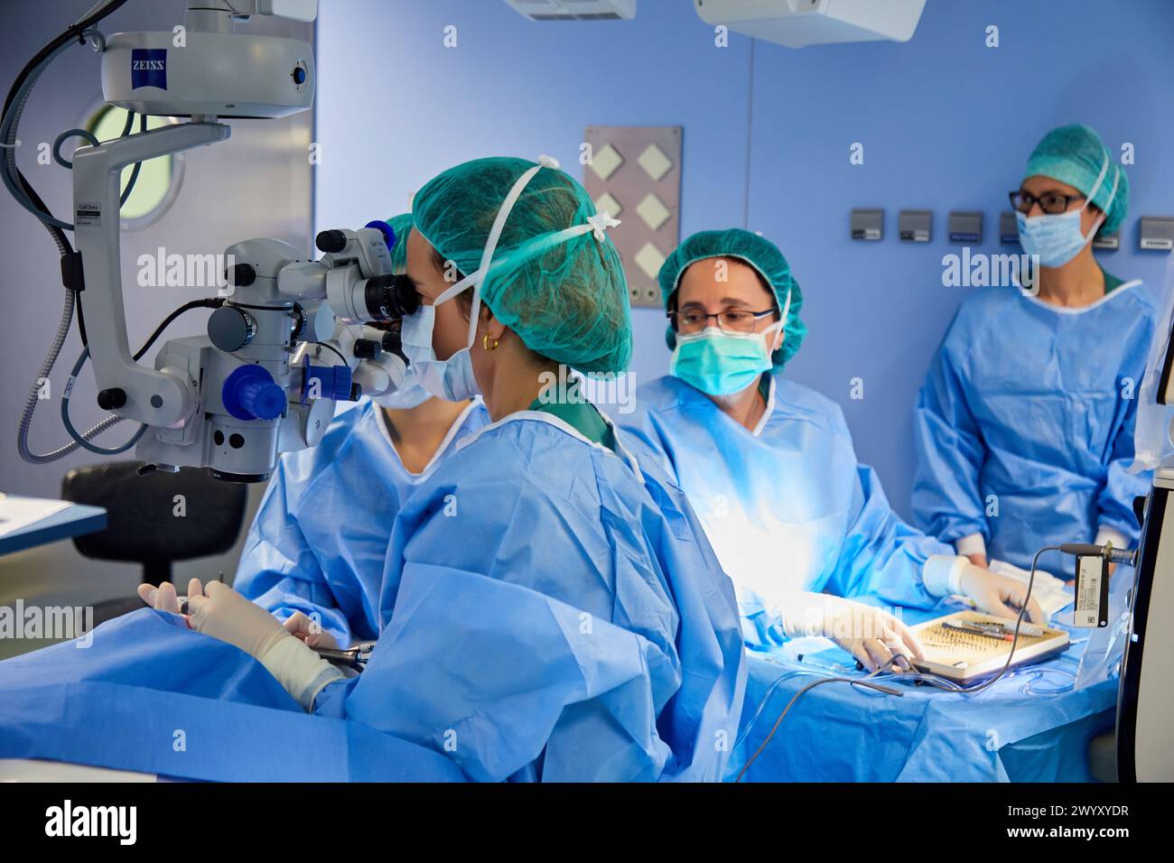Surgical intervention of eyes, Cataracts, Operating theater of ...