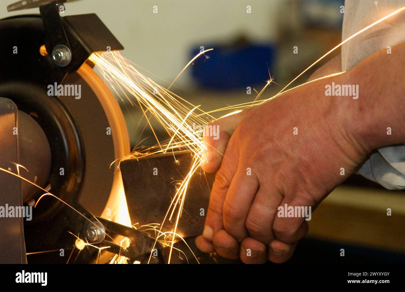 Part grinding, metallurgical Stock Photo - Alamy