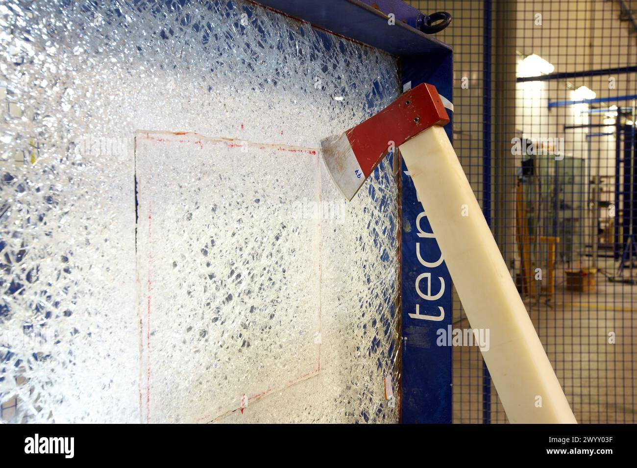 Axe impact to determinate resistance and rupture point of safety ...