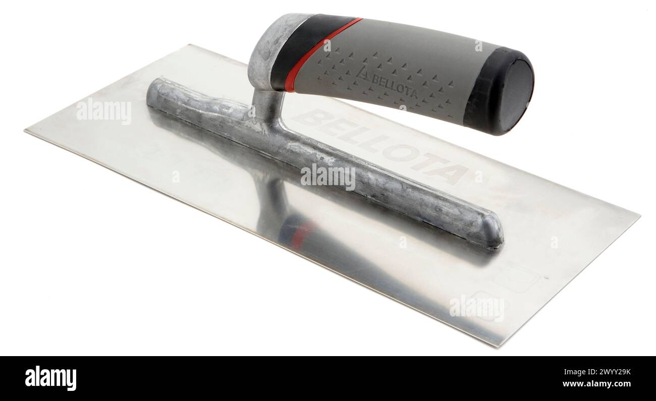 Finishing trowel with bi-material handle Stock Photo - Alamy