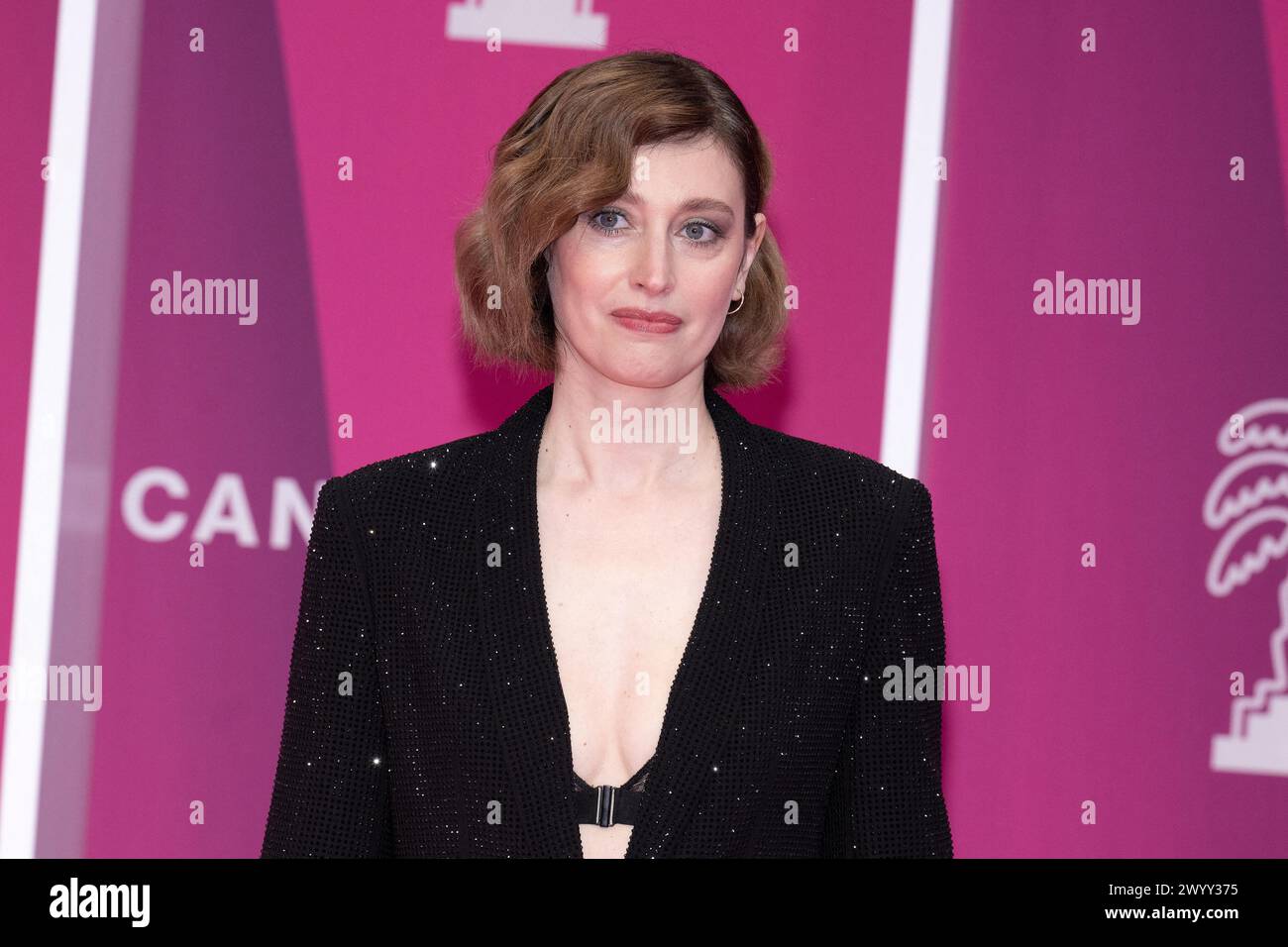 Cannes, France. 08th Apr, 2024. Louise Coldefy attends the pink carpet ...