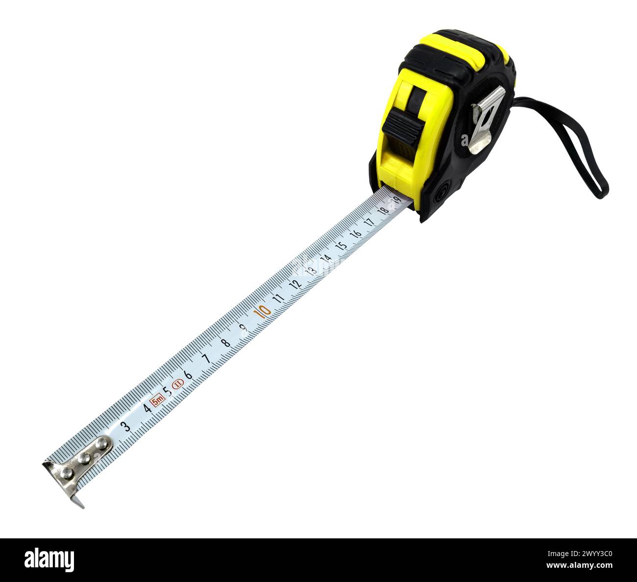 Construction measuring tape on a white background. Roulette Stock Photo ...