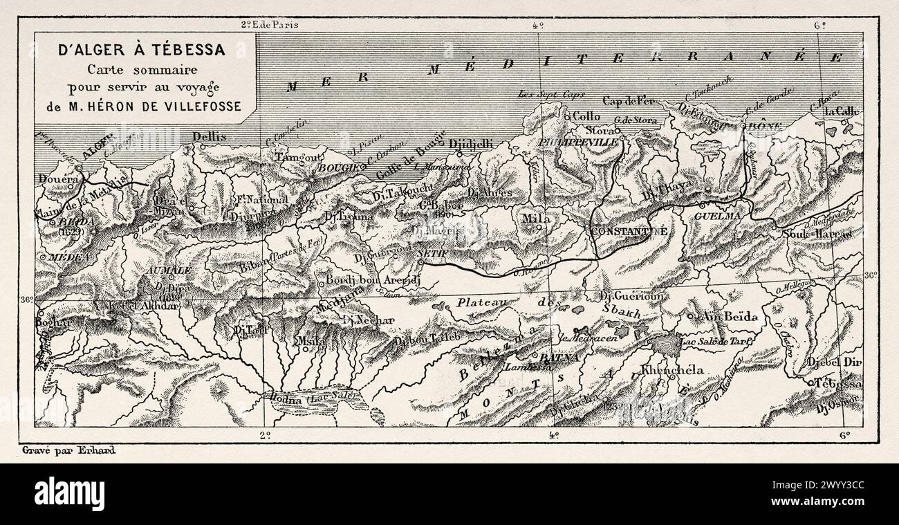 Map used for the trip to Tebessa. Oran Province, Algeria. Africa ...
