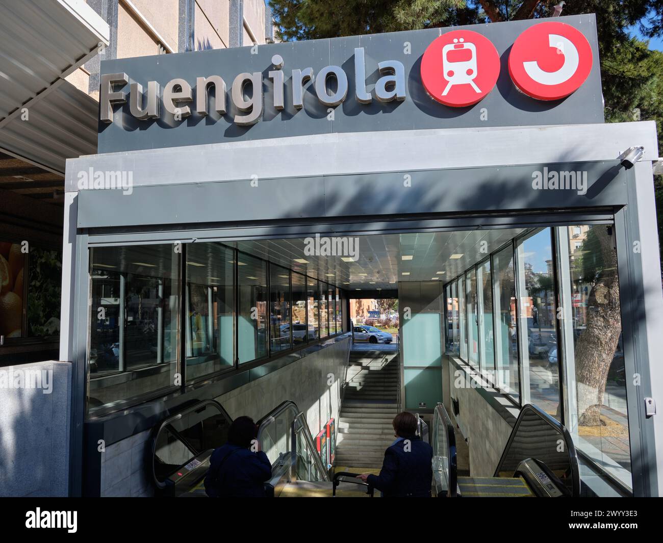 Entrance of Fuengirola train station. Málaga, Spain Stock Photo - Alamy