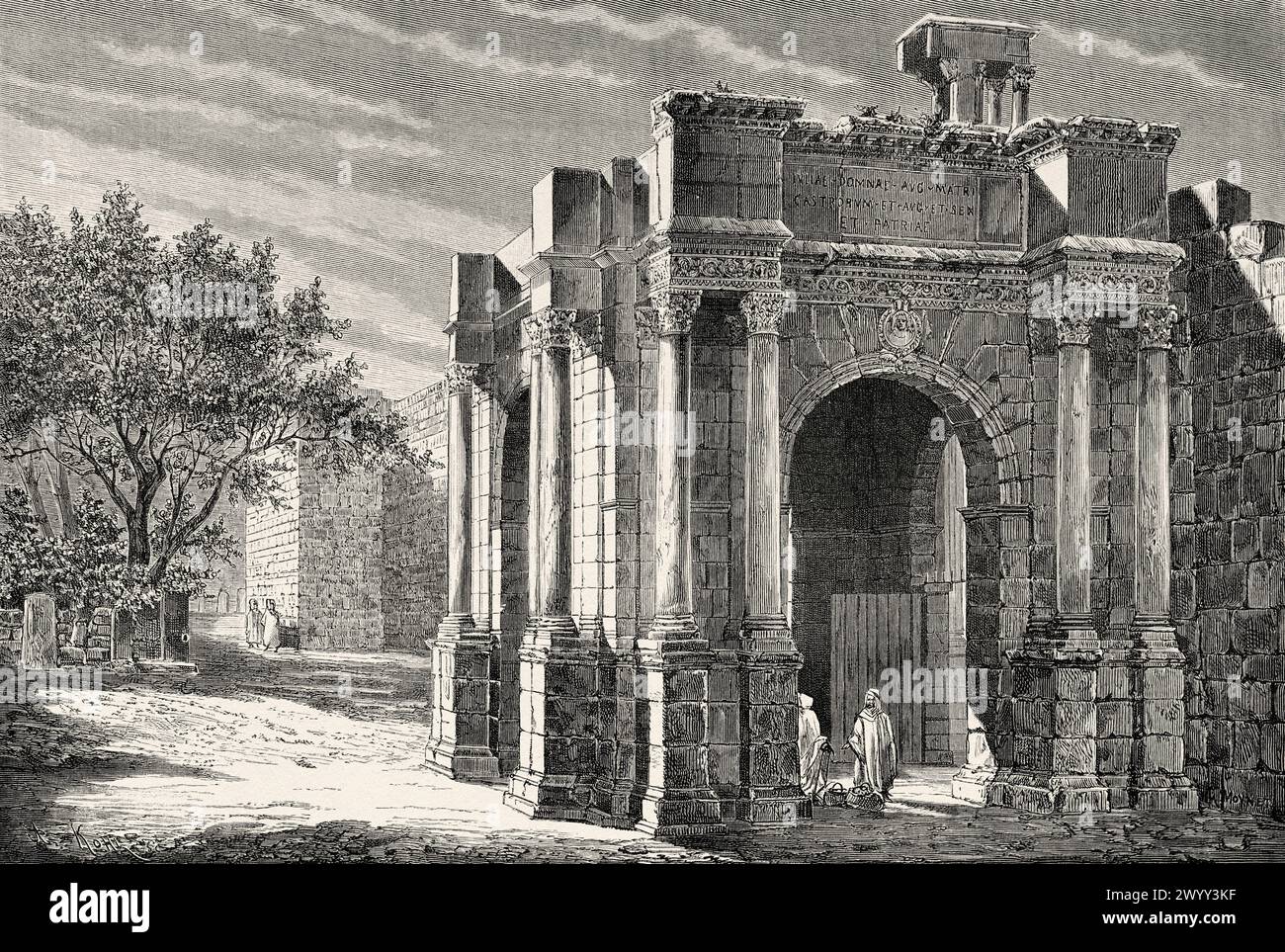 Four-sided triumphal arch erected in 214 during the reign of Caracalla ...