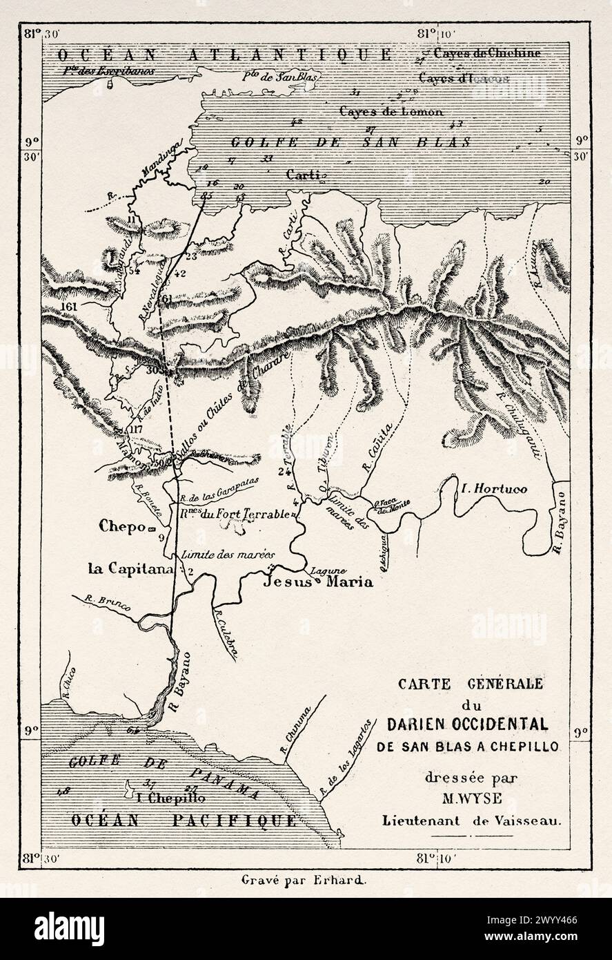 General map of Western Darien, from San Blas to Chepillo, Darien ...