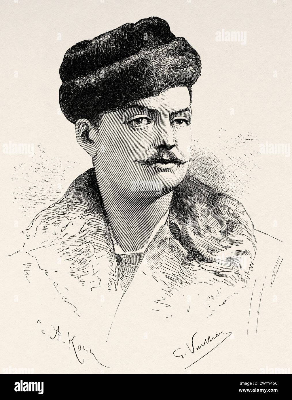 Portrait of Louis Verbrugghe (1849 - 1926) French traveler who traveled ...