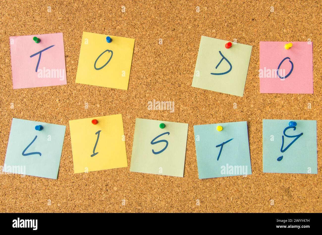 cork board to do list Stock Photo - Alamy