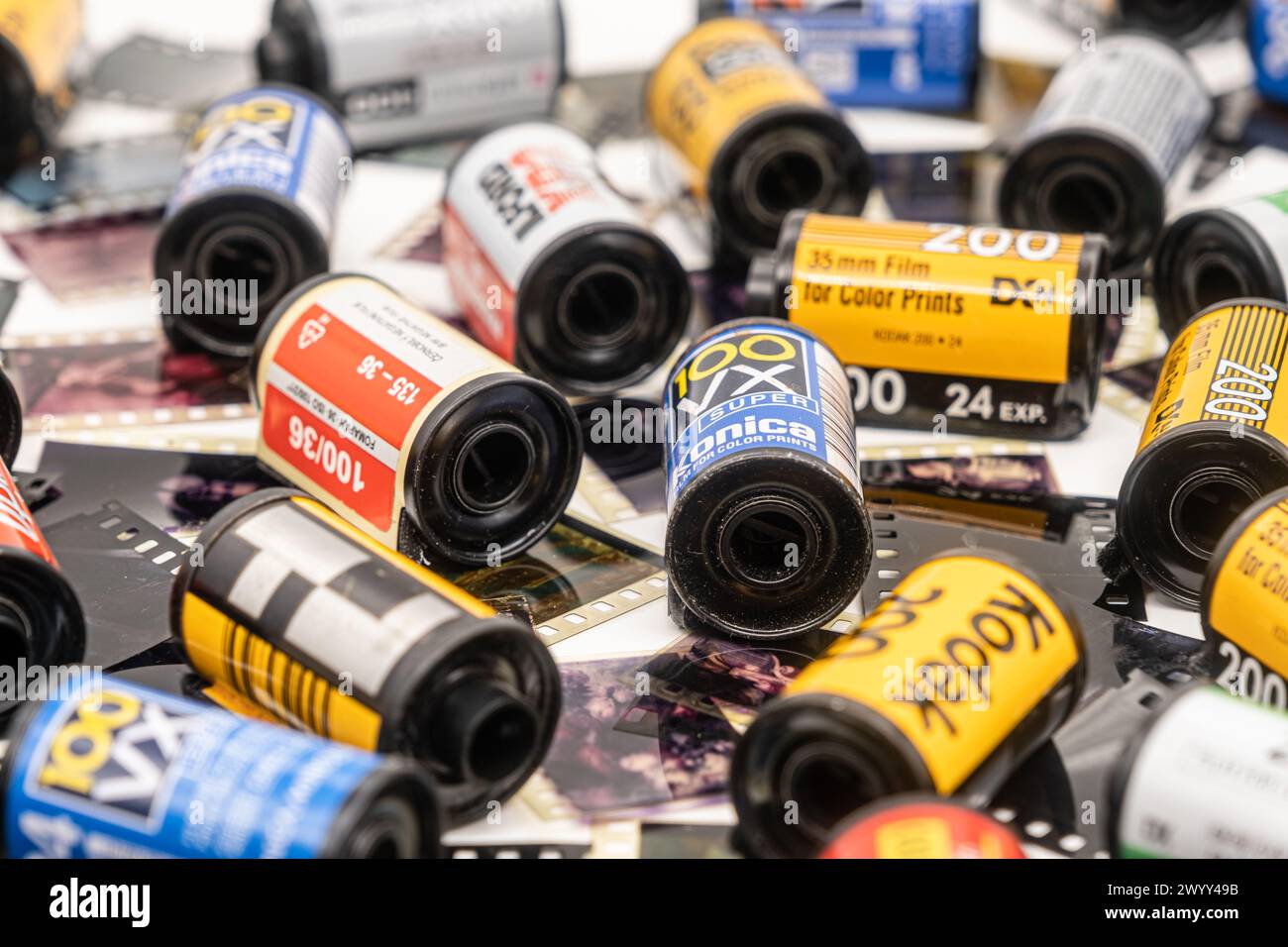 Sibiu, Romania - April 07, 2024. Empty 35mm film canisters from ...