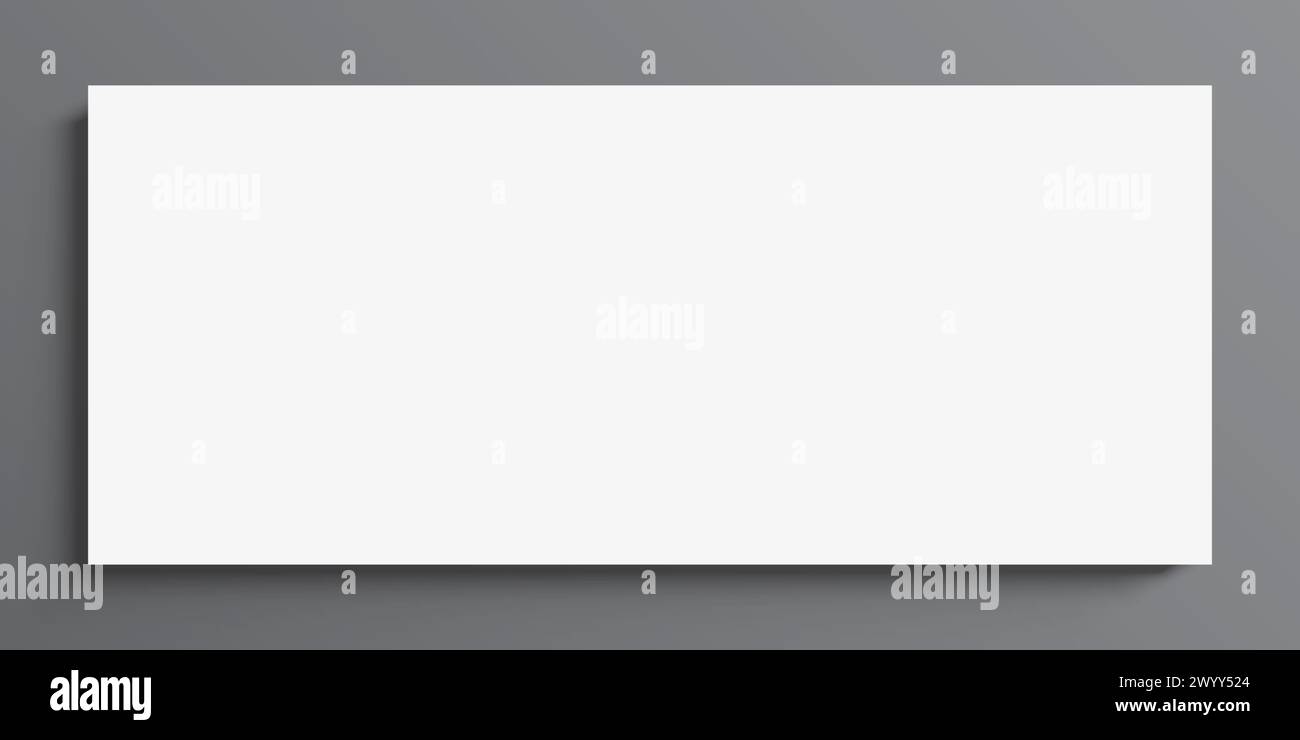 Blank white banner hanging on a grey wall background. Vector banner ...