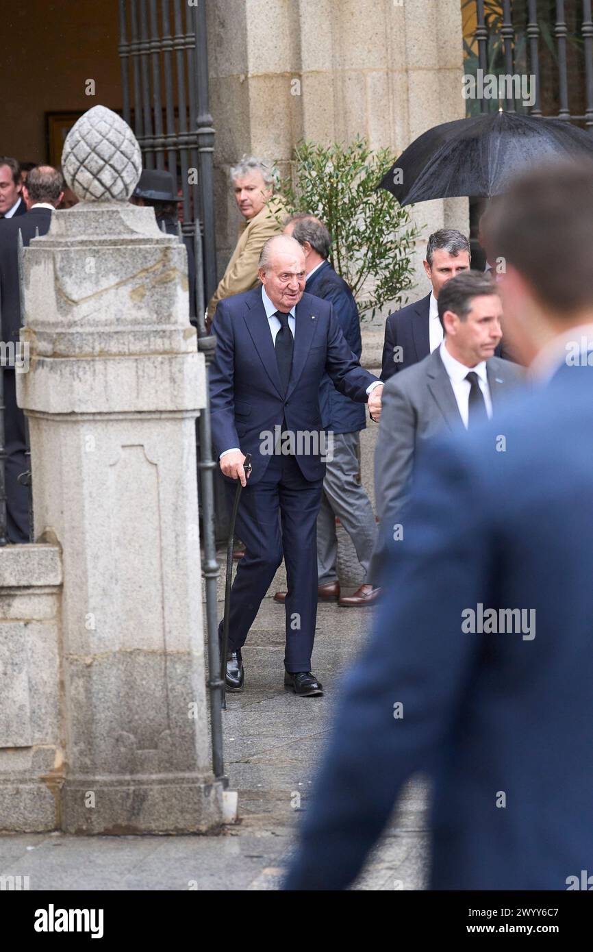 Madrid. Spain. 20240408, King Juan Carlos of Spain attends Mass Tribute ...