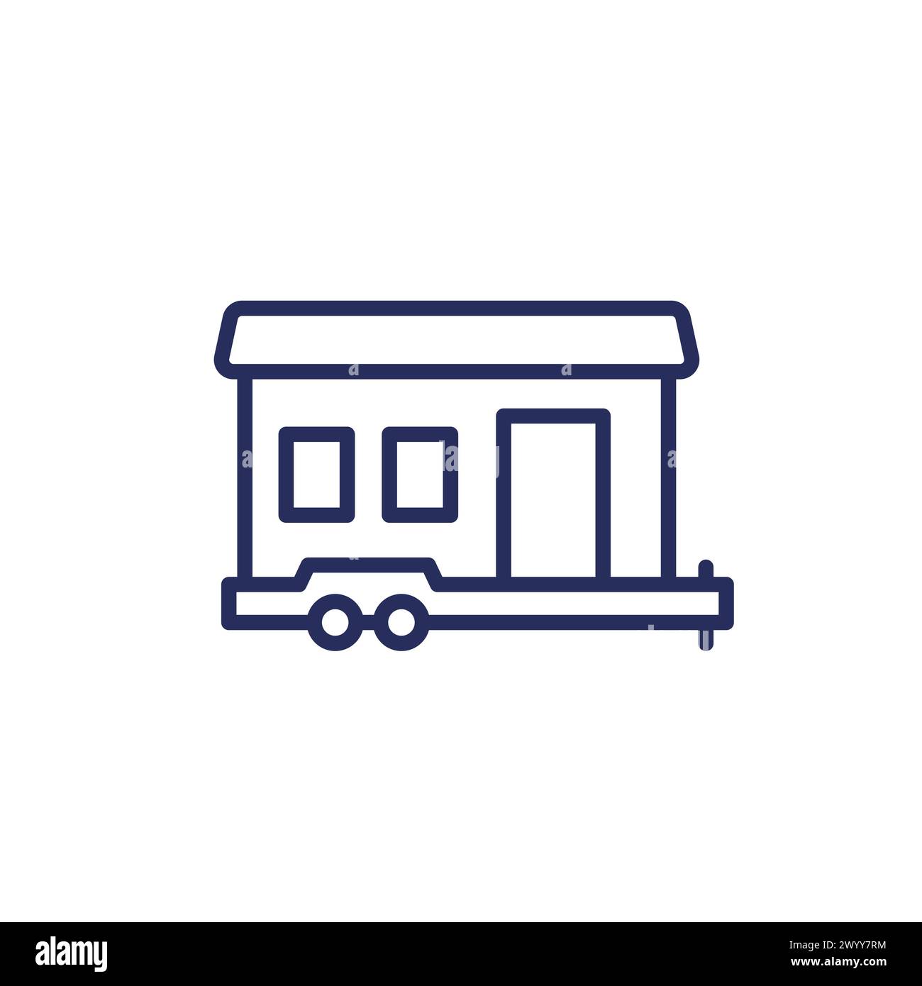 mobile home line icon, house trailer vector Stock Vector Image & Art ...