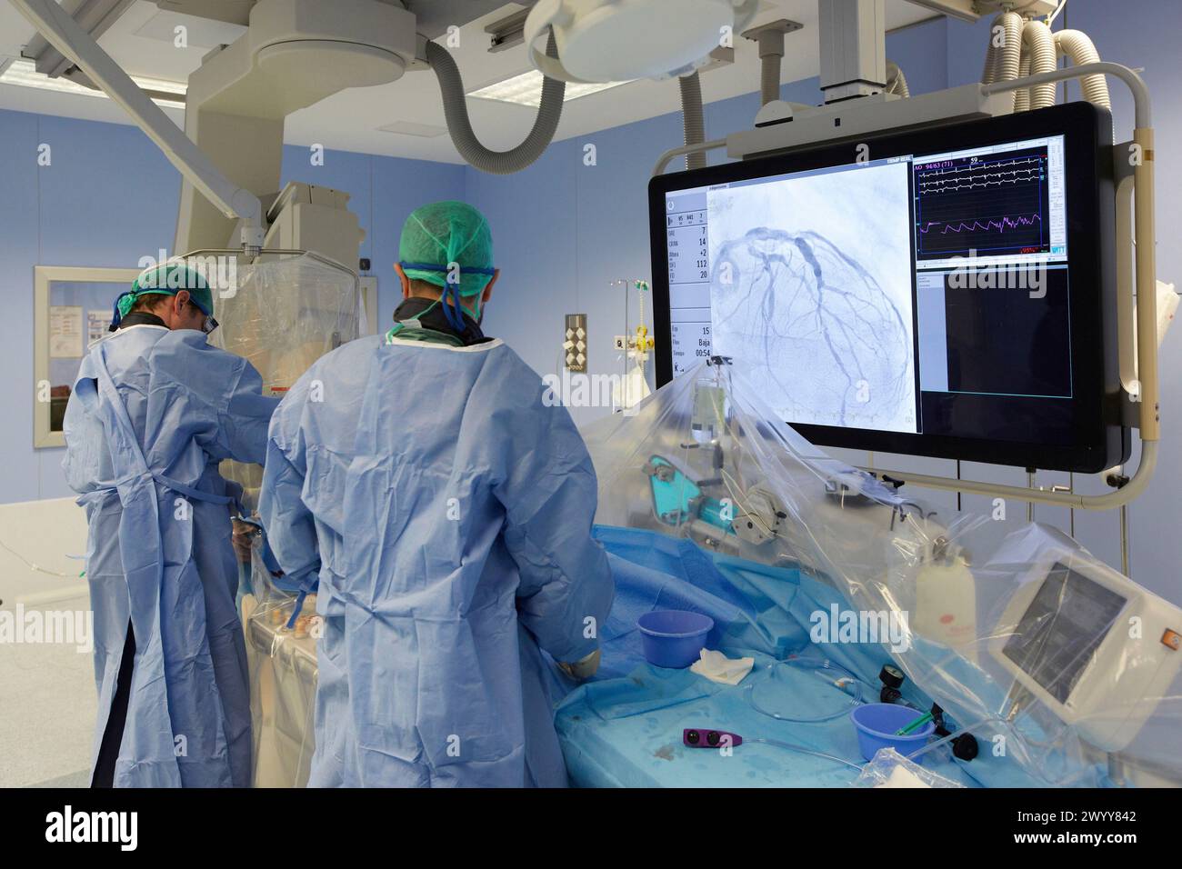 Angioplasty, Stenting in coronary arteries, Hemodynamic, Operating room ...