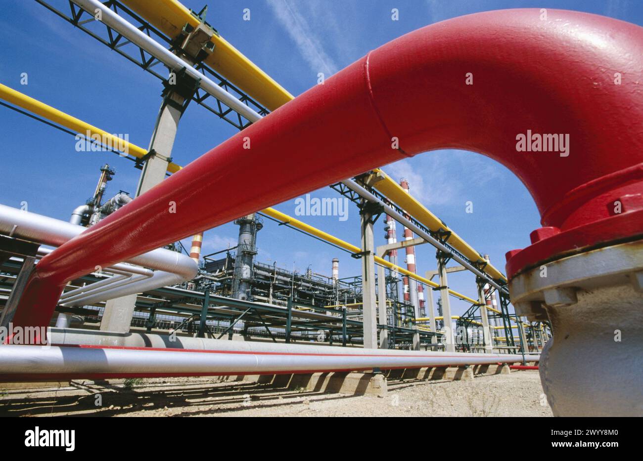 Fire prevention system pipe detail. Repsol-YPF oil refinery. Tarragona ...
