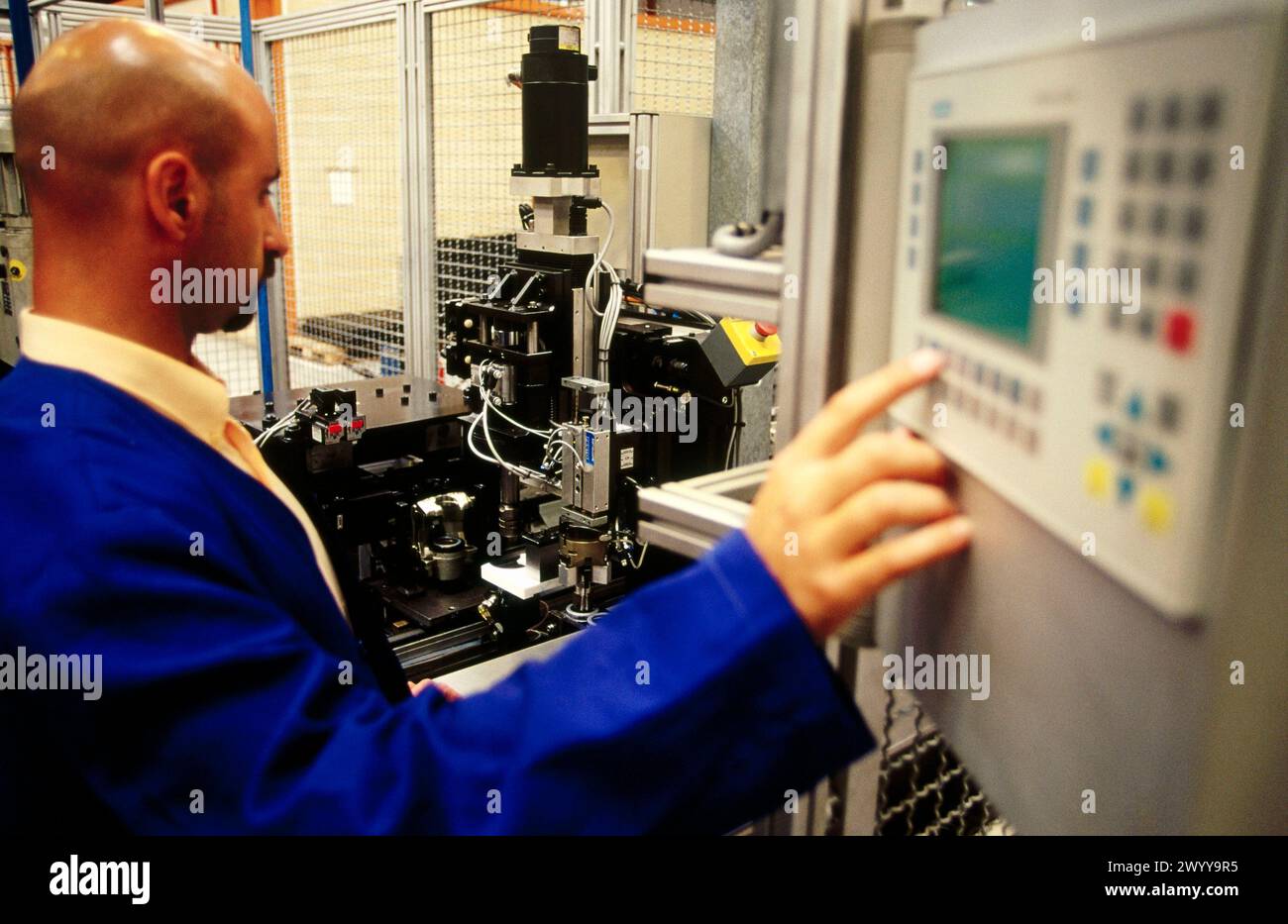 Automotive industry. Car parts manufacturing. Assembly line control ...