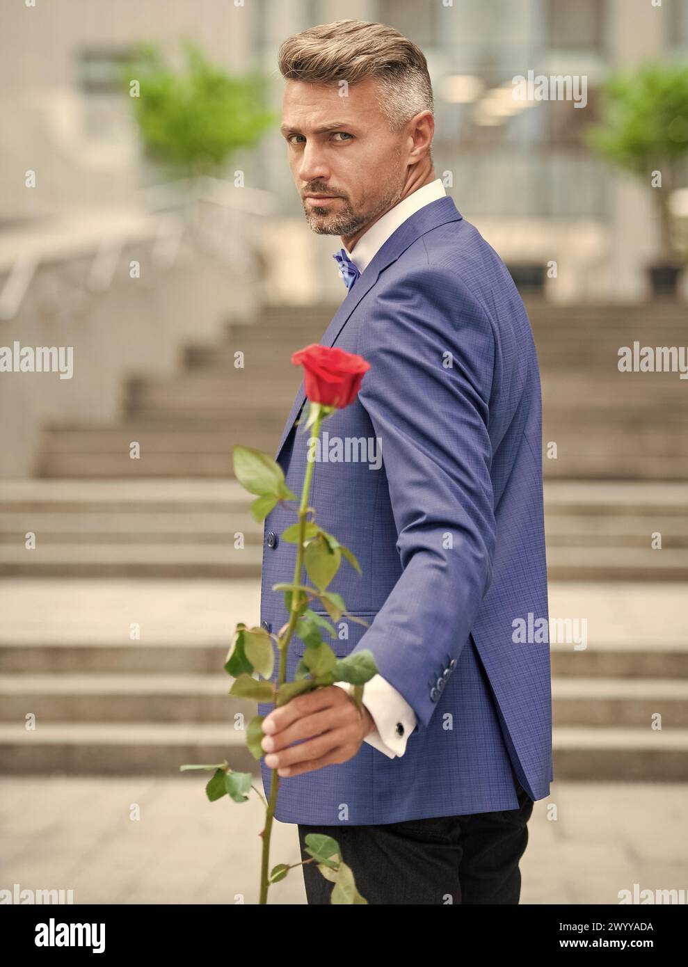 proposal concept. tuxedo man preparing for a proposal. man before ...