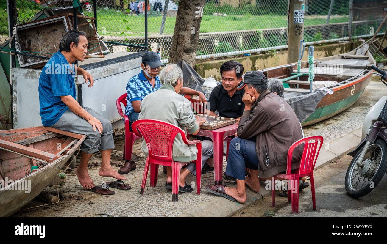 Hoi An, Vietnam, November 20, 2022: Men are playing Co Tuong or ...