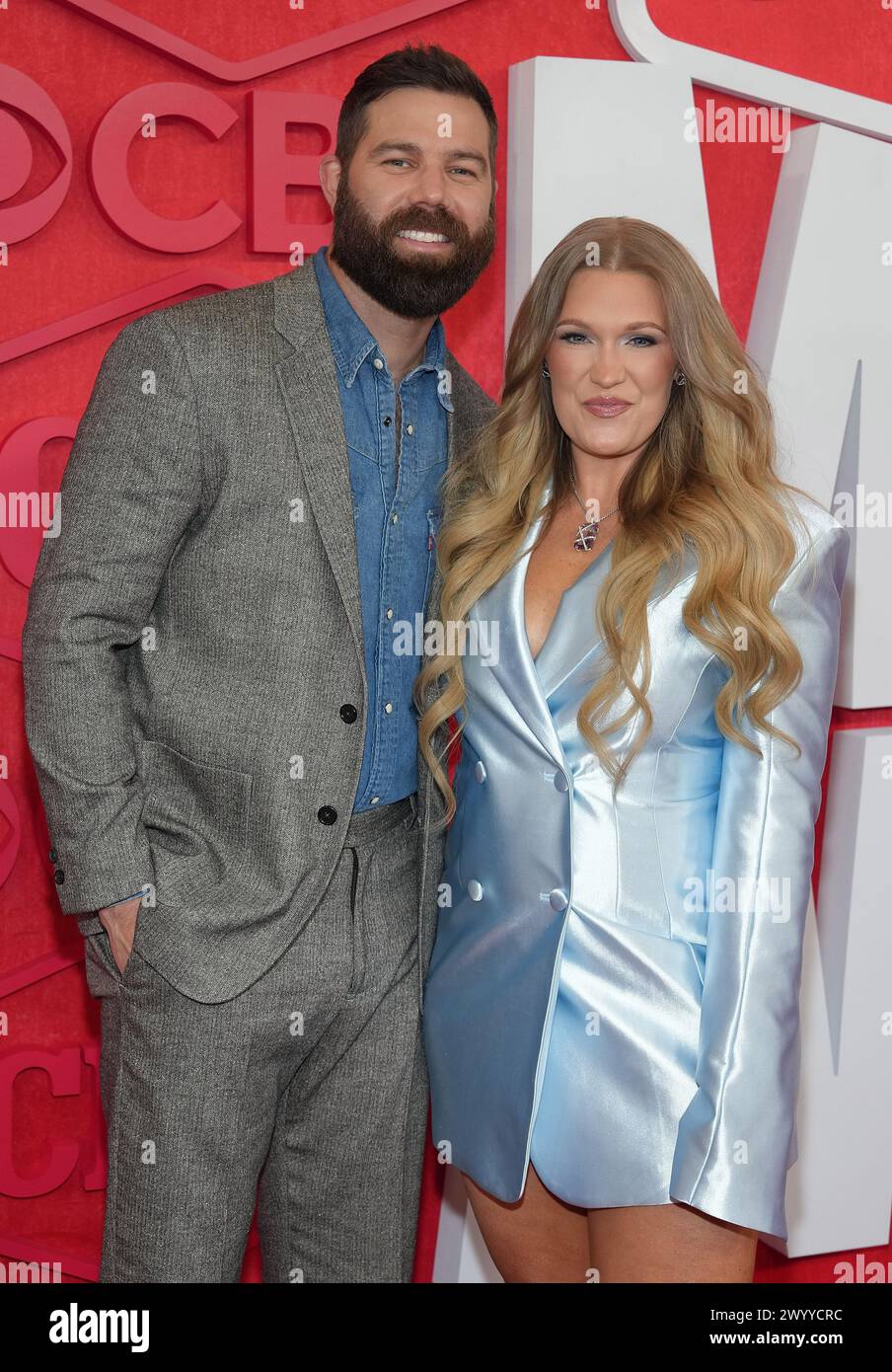 Jordan Davis, Kristen O'Connor Davis attend the 2024 CMT Music Awards ...