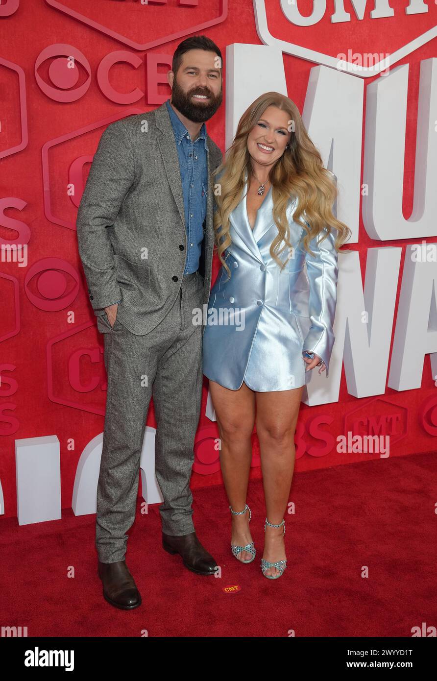 Jordan Davis, Kristen O'Connor Davis attend the 2024 CMT Music Awards ...