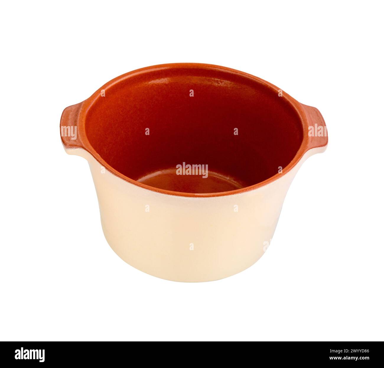 Ceramic cooking pot isolated on white background Stock Photo - Alamy